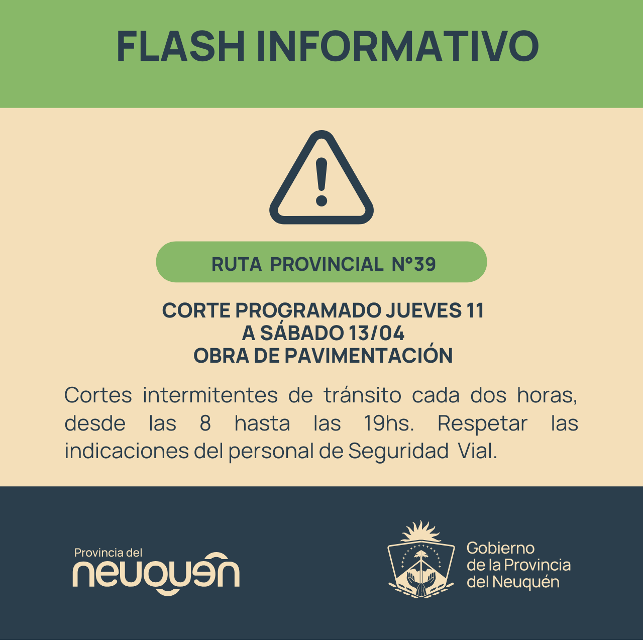 FLASH INFORMATIVO – Vialidad Provincial Neuquen